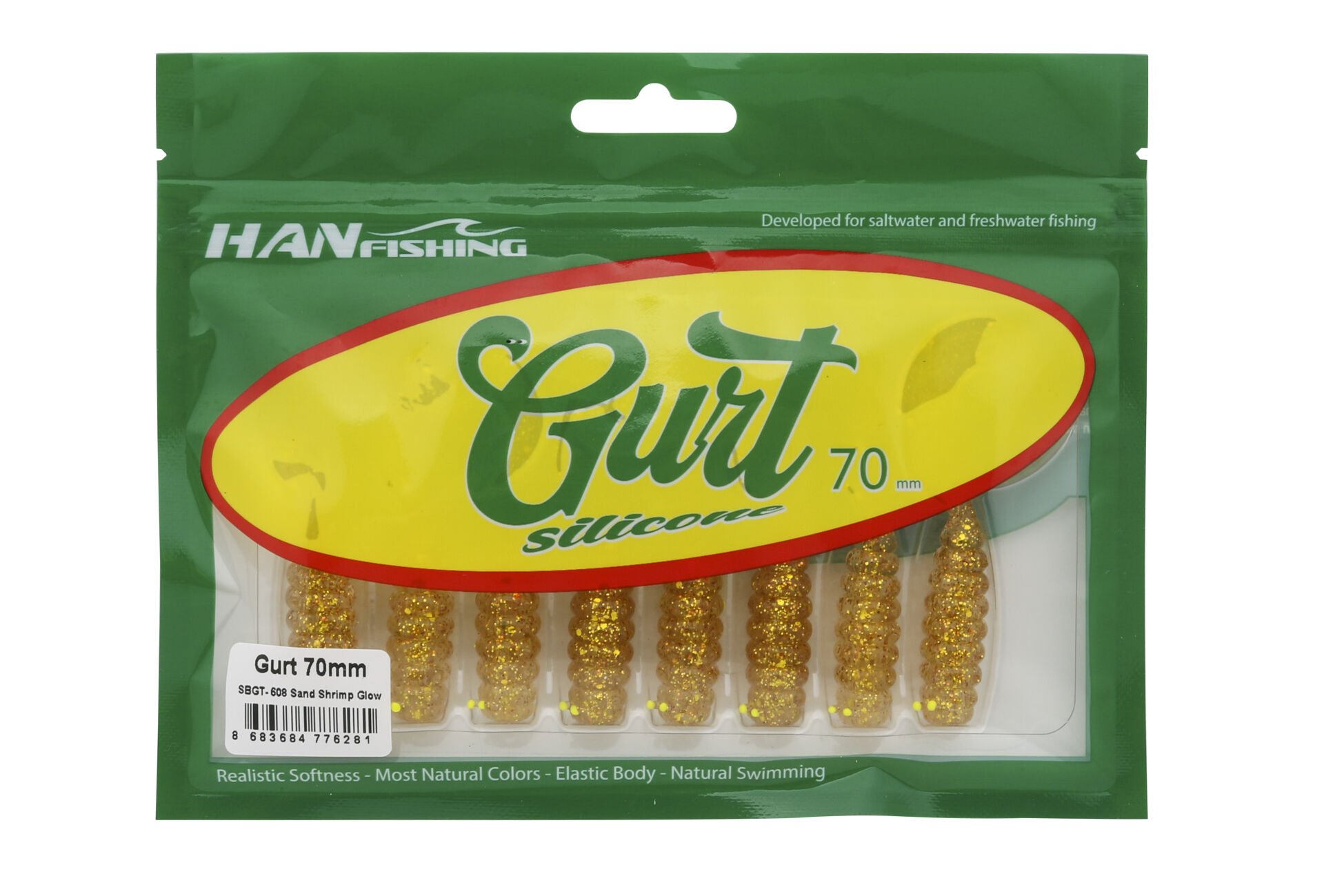 Gurt 70 mm SBGT-608 Sand Shrimp Glow - Han Fish Gurt 70 - Han Fishing
