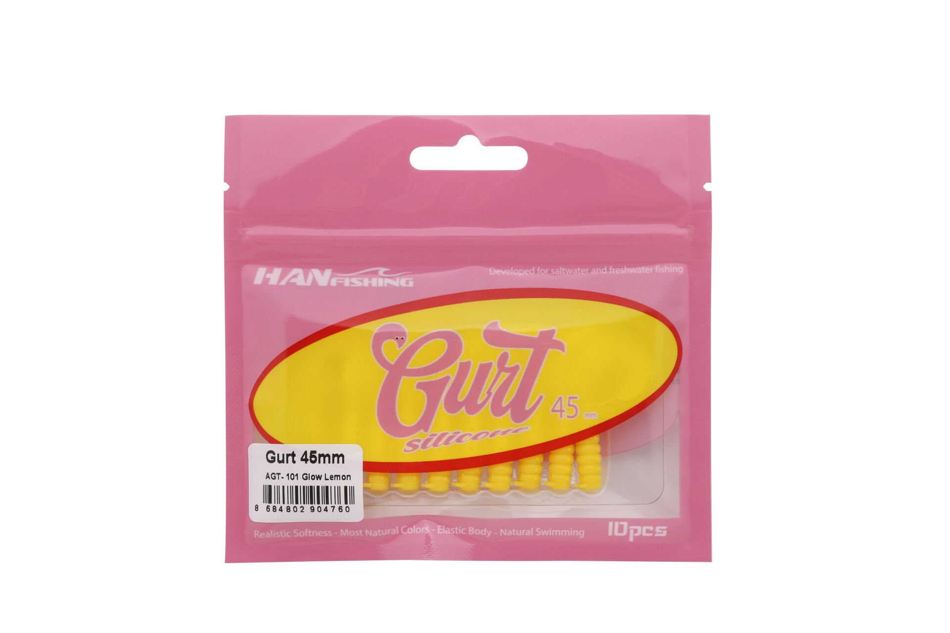 Gurt 45 mm AGT-101 Glow Lemon - HanFish Gurt 45 - Han Fishing